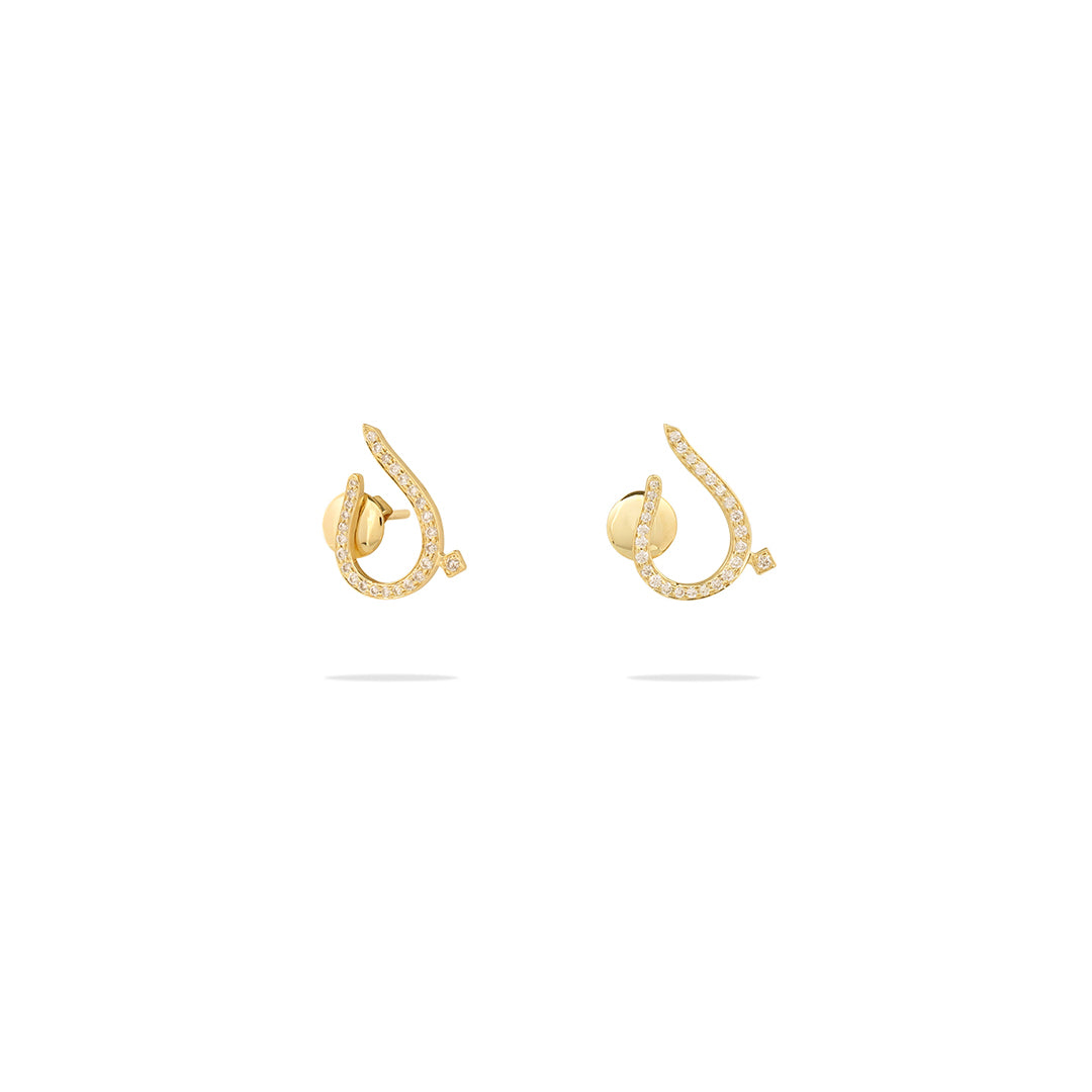 Niwa Letter Earrings, Full Diamonds– Yuniu Jewels