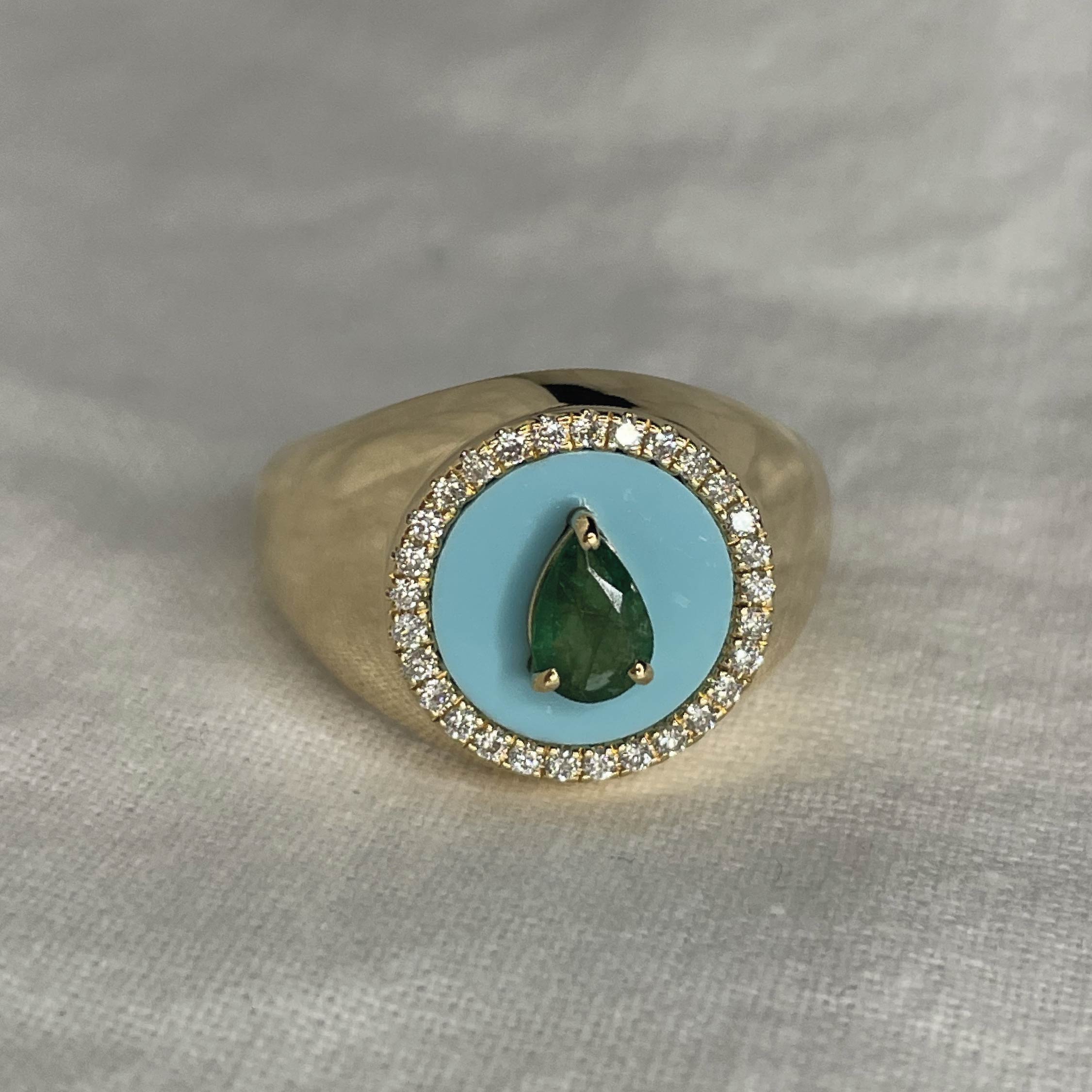 Cyan Signet Ring– Yuniu Jewels