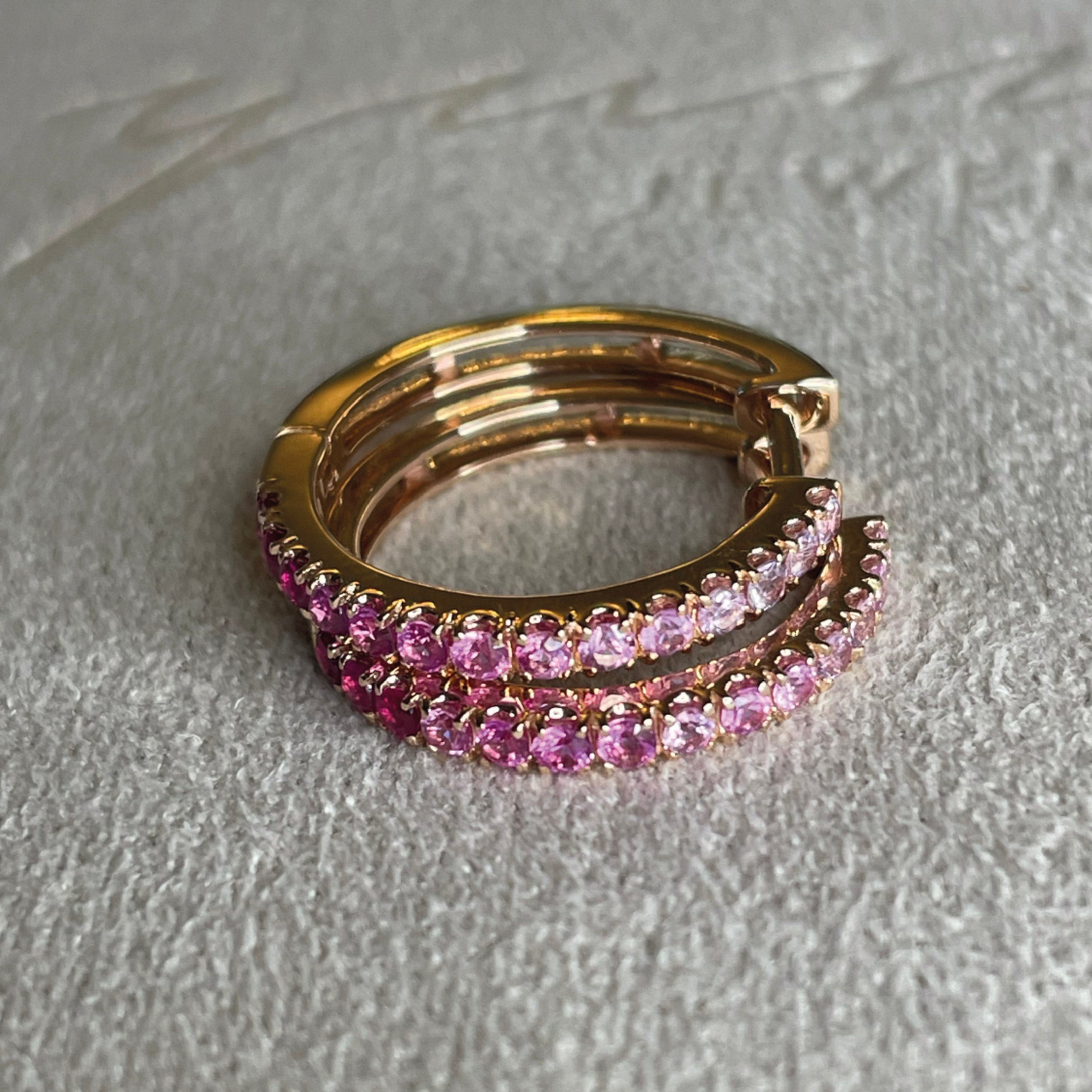 Pink Ombre Hoops– Yuniu Jewels